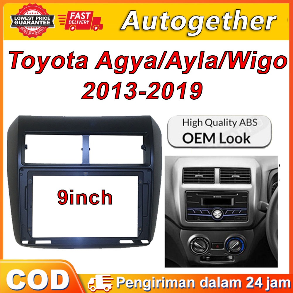 Jual Frame Head Unit Android 9 inch for Toyota Agya Ayla Wigo 2013-2019 ...