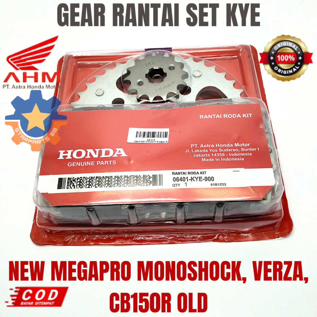 Jual GEAR RANTAI SET HONDA KYE MOTOR NEW MEGA PRO MONOSHOCK VERZA ...
