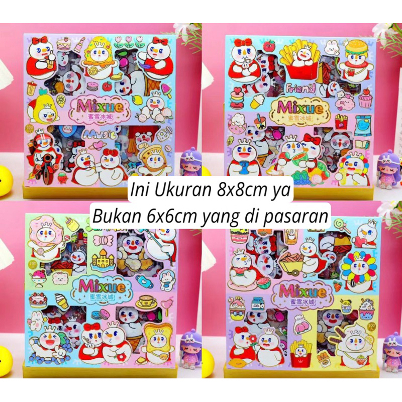Jual Sticker Mixue Rainbow Isi 100 Pcs Per Box/Sticker Mixue Lucu Snow ...