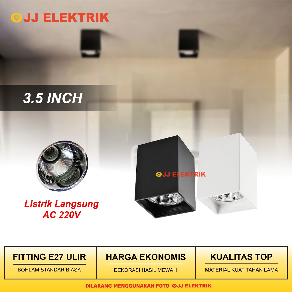 Jual Lampu Downlight Outbow 3.5 3,5 inch OB Kotak / Kap Lampu Plafon ...