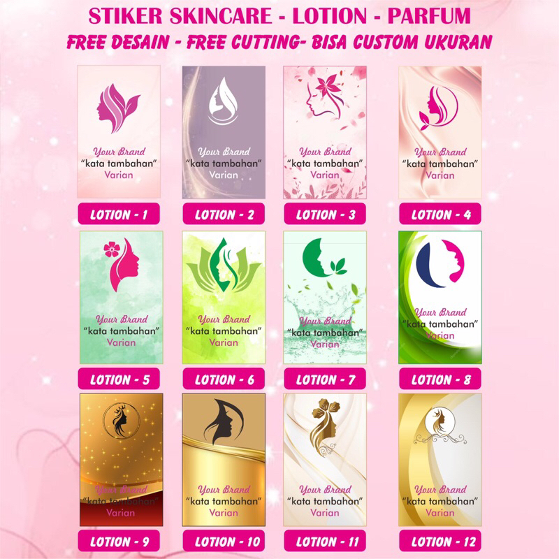 Jual FREE DESAIN STIKER LOGO SKINCARE/LOTION/HB DOSTING/AESTHETIC ...