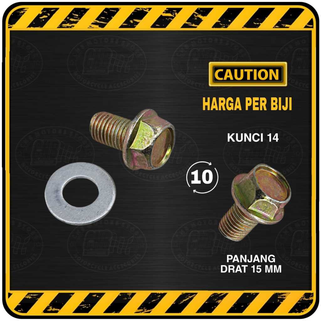 Jual Baut Tab Oli Suzuki SMASH / SHOGUN / SPIN || M10 Halus | Kunci 14 ...