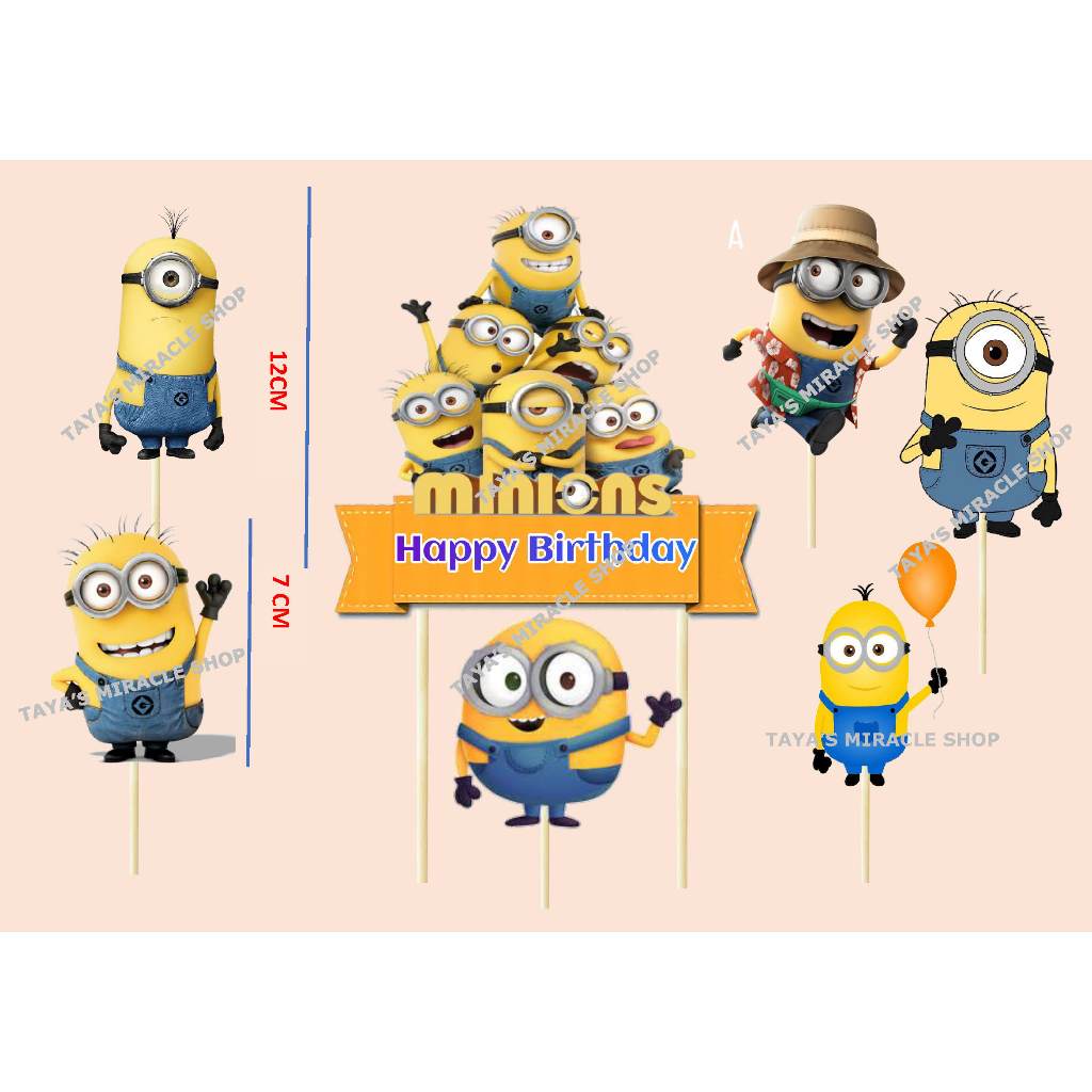 Jual Toper / Topper / Hiasan Kue ulang Tahun / Happy Birthday Minion ...