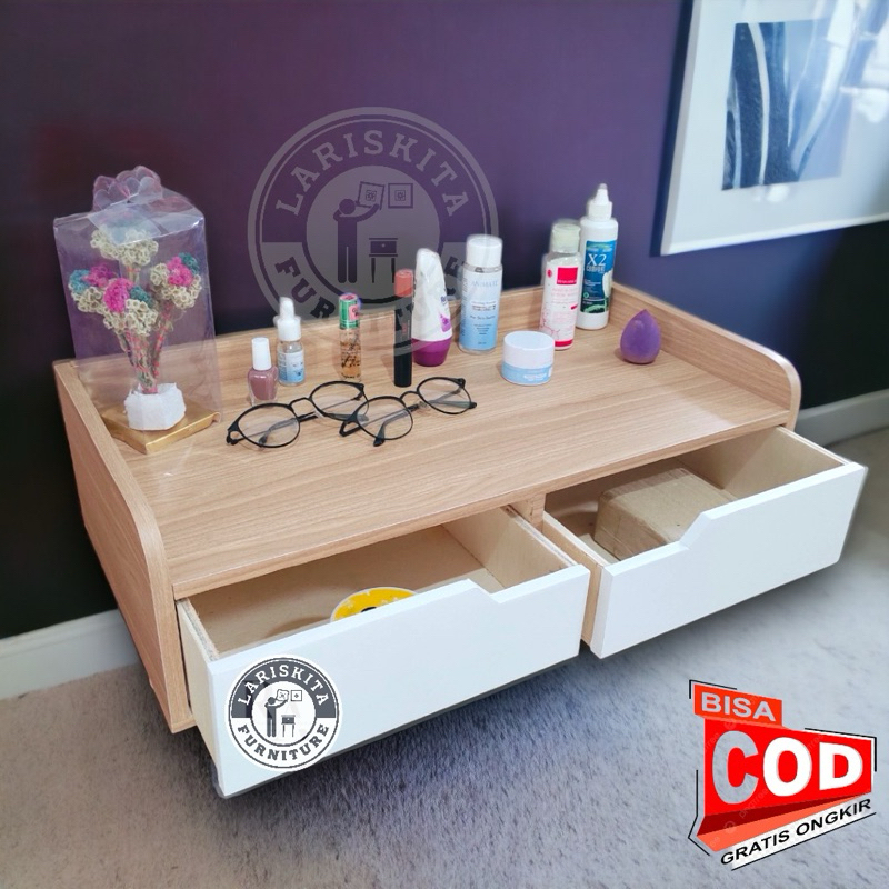 Jual rak laci rak hambalan premium rak kosmetik gantung rak tempel ...