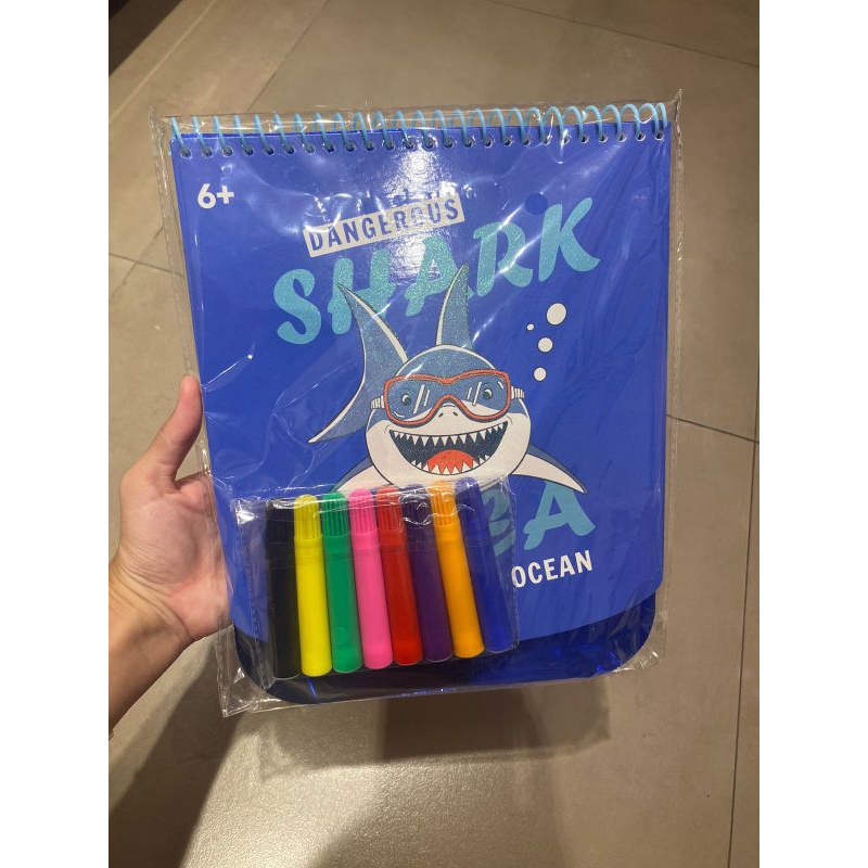 Jual Miniso Diy Series Coloring Book Set 30 Sheets - Shark | Shopee ...