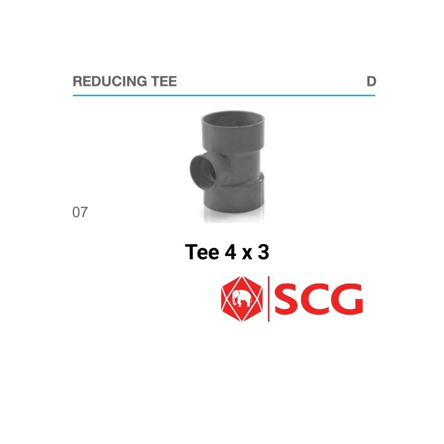 Jual Reducer Tee / Verlop Tee / Sambungan Tee PVC 4" x 3" D SCG ...