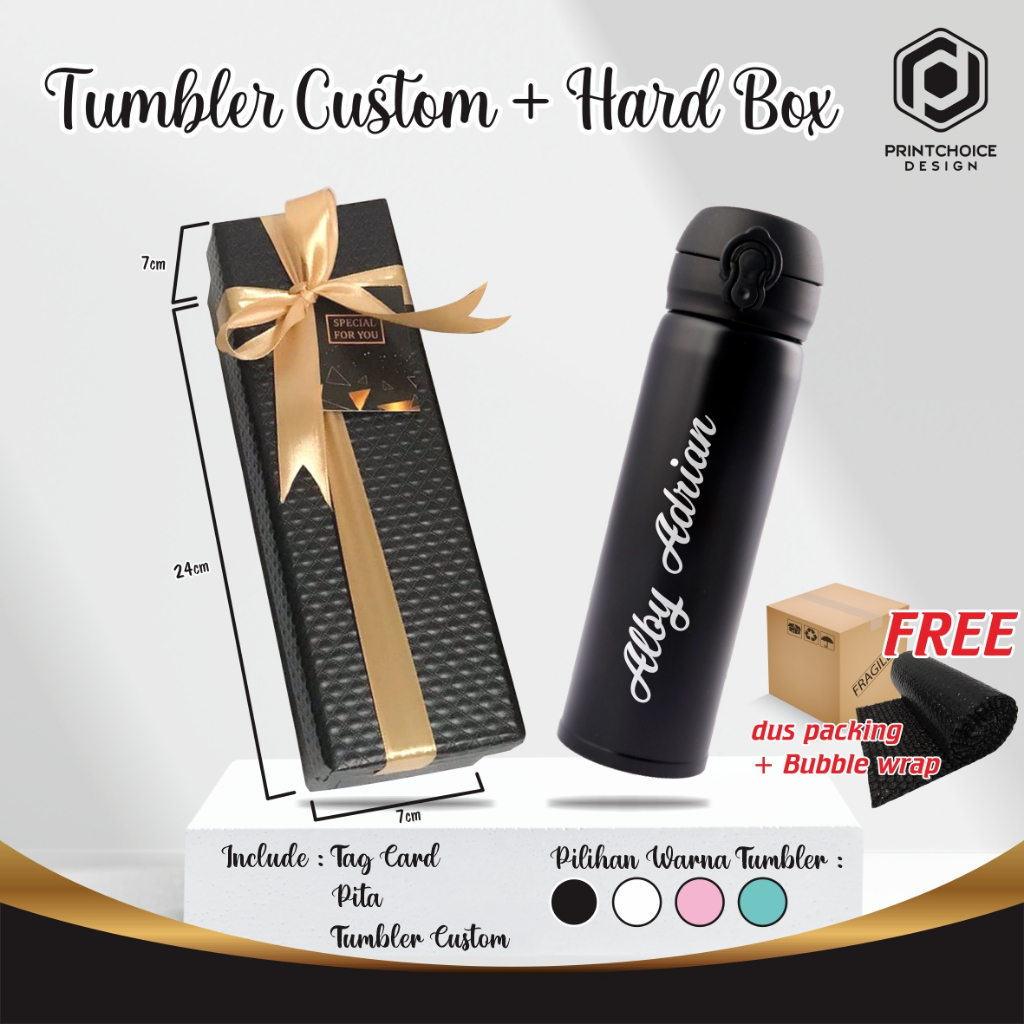 Jual Tumbler Custom Hardbox Grafir Laser Print UV Free Desain Nama Logo Perusahaan 500ml Free ...