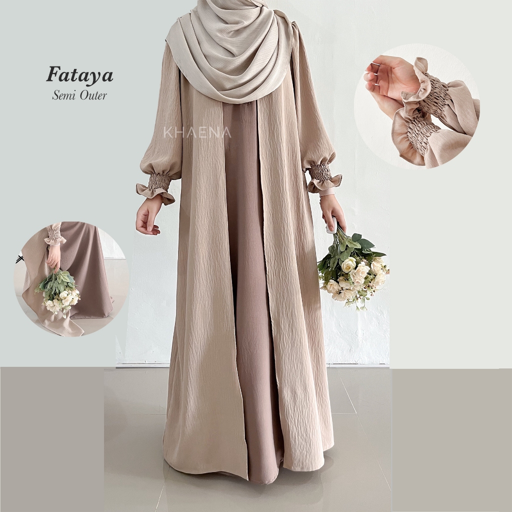 Jual KHAENA - Fataya Semi Outer Crinkle Airflow Premium M L XL Dress ...