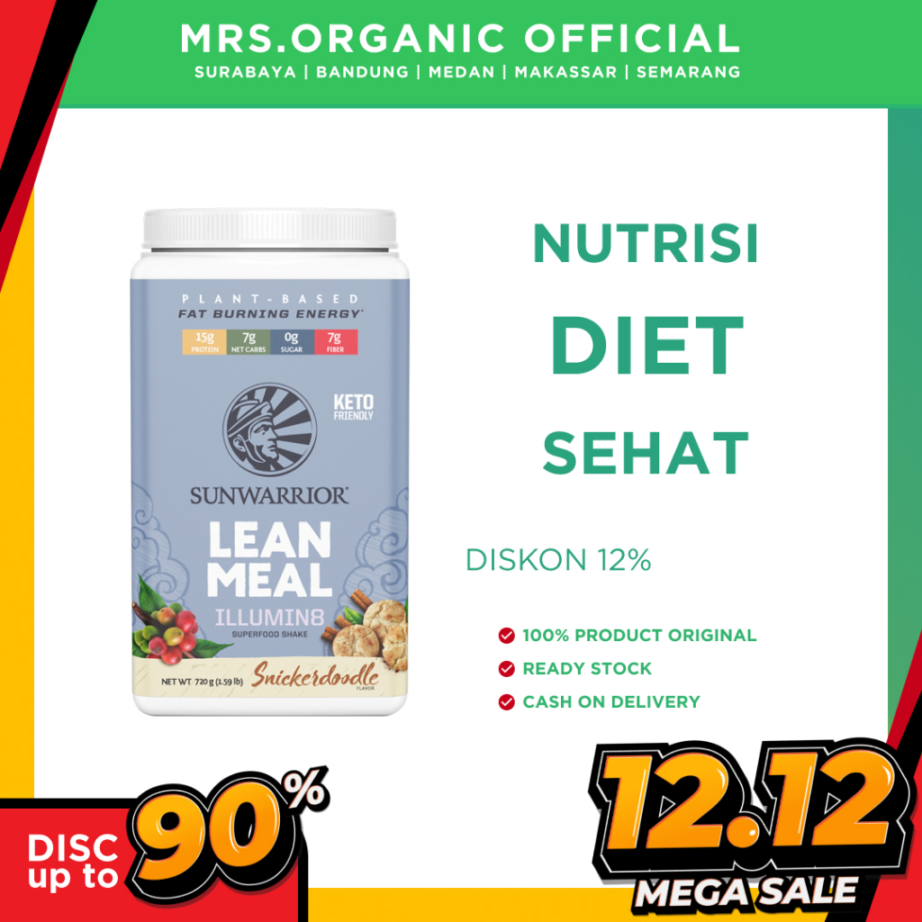 Jual Suplemen Fitness Diet Sunwarrior Lean Meal Illumin8 Snickerdoodle ...