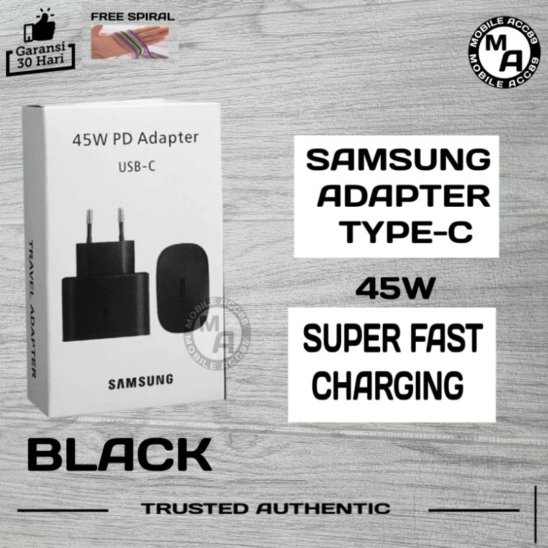 Jual Charger samsung Adaptor 45 Watt Type C USB Super Fast charging ...