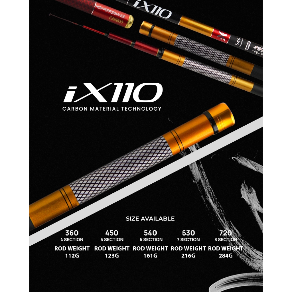 Jual Joran Tegek Carbon IROLY IX 110 | IROLY IX 110 Pole ROD | Shopee ...