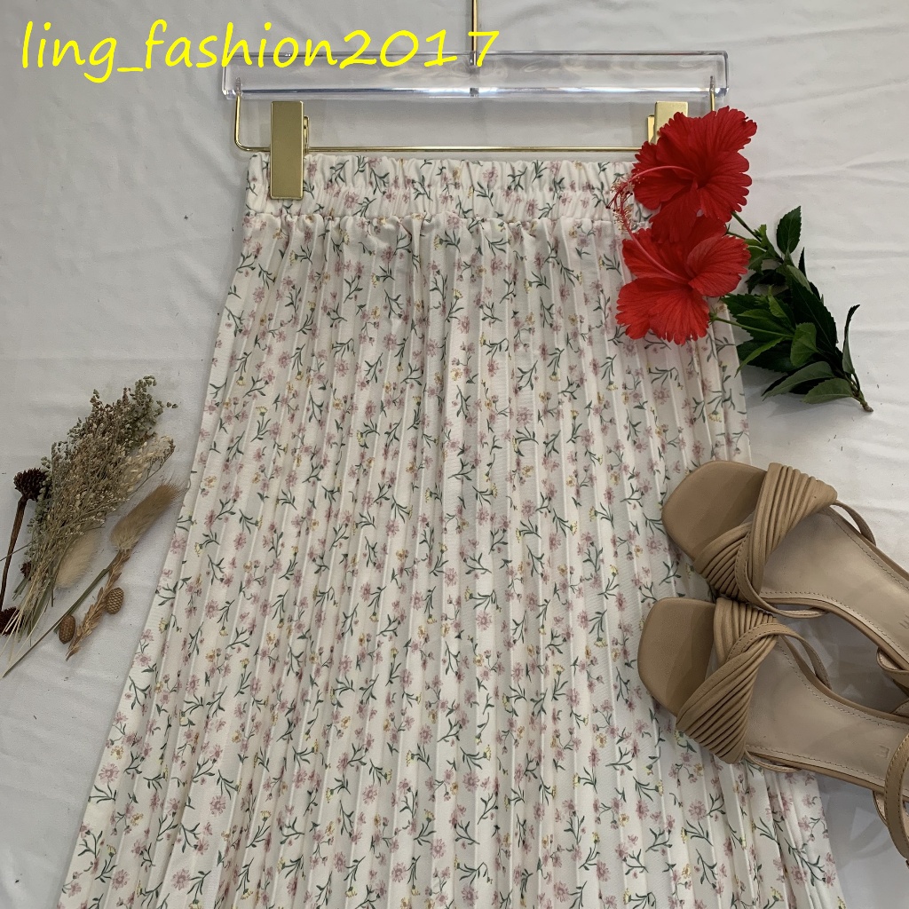 Jual ROK PLISKET WANITA KOREAN STYLE/ROK PLISKET PAYUNG MOTIF BUNGA ...