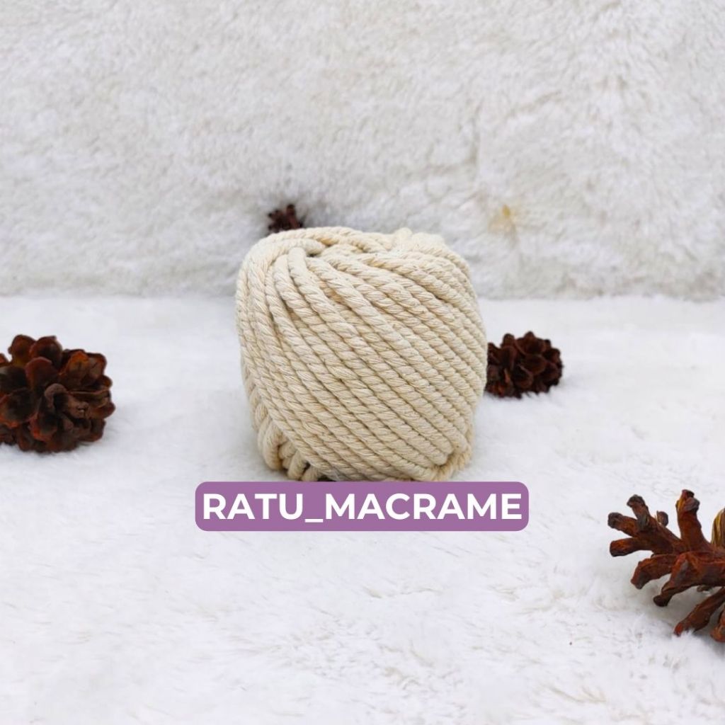 Jual Tali Katun Macrame NATURAL 2MM 3MM 4MM 100GR 3PLY | Shopee Indonesia