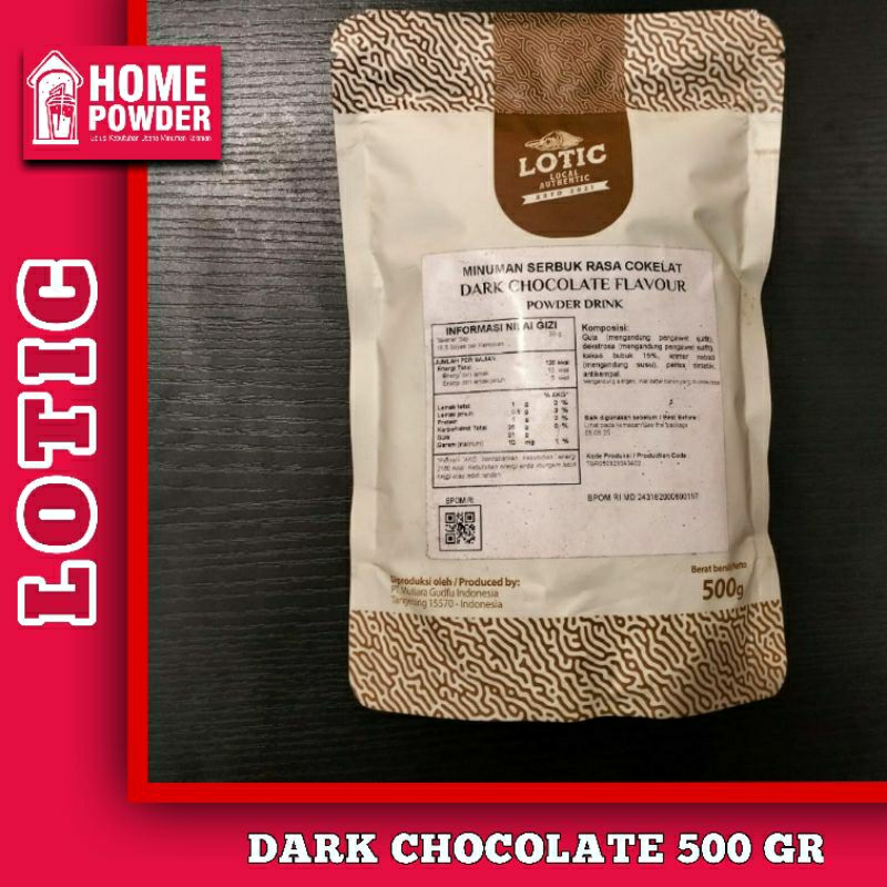 Jual Bubuk Minuman Dark Chocolate 500 Gr Lotic | Shopee Indonesia