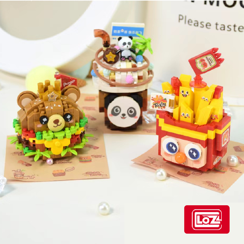 Jual LOZ Food Shop Series Nano Block Kios Ice Cream Bakery Makanan ...