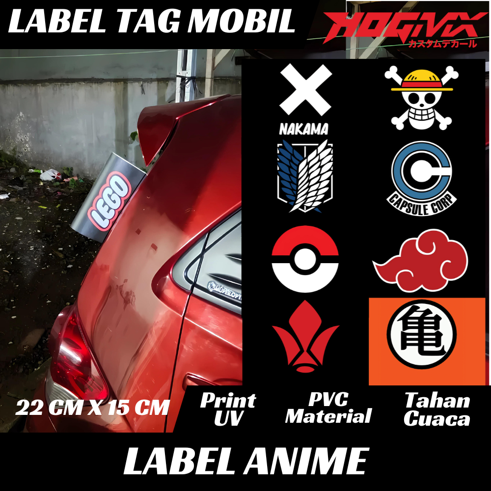 Jual Label Tag Mobil Anime Variasi Penutup Pintu Bagasi ONE PIECE ...