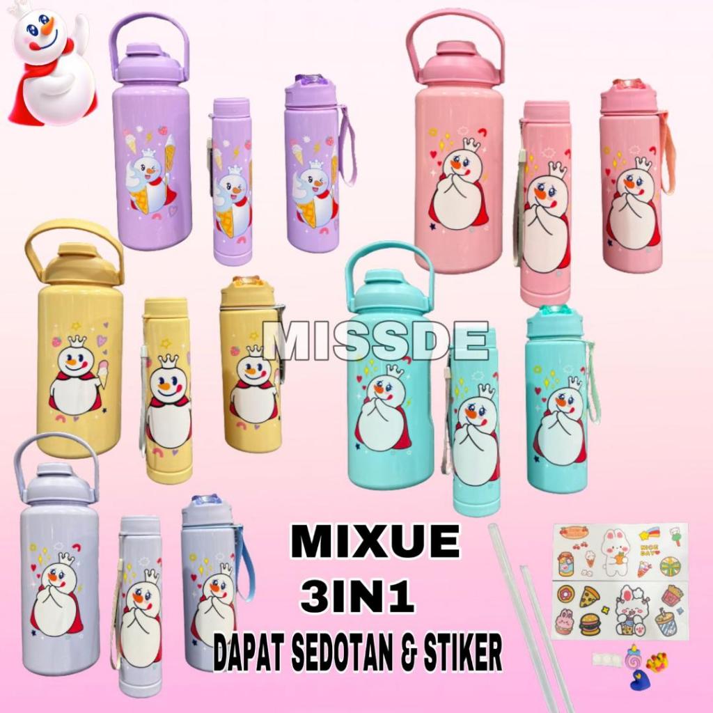 Jual BOTOL MINUM MIXUE 3 IN 1 / BOTOL BERANAK 3IN1 BENING FREE SEDOTAN ...