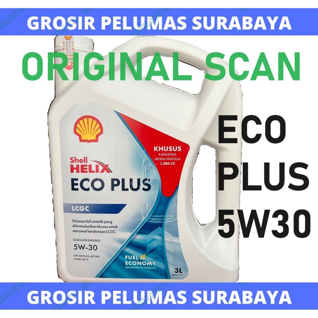 Jual Original BARCODE scan Shell Helix ECO PLUS 5w30 5w-30 5w/30 GALON ...