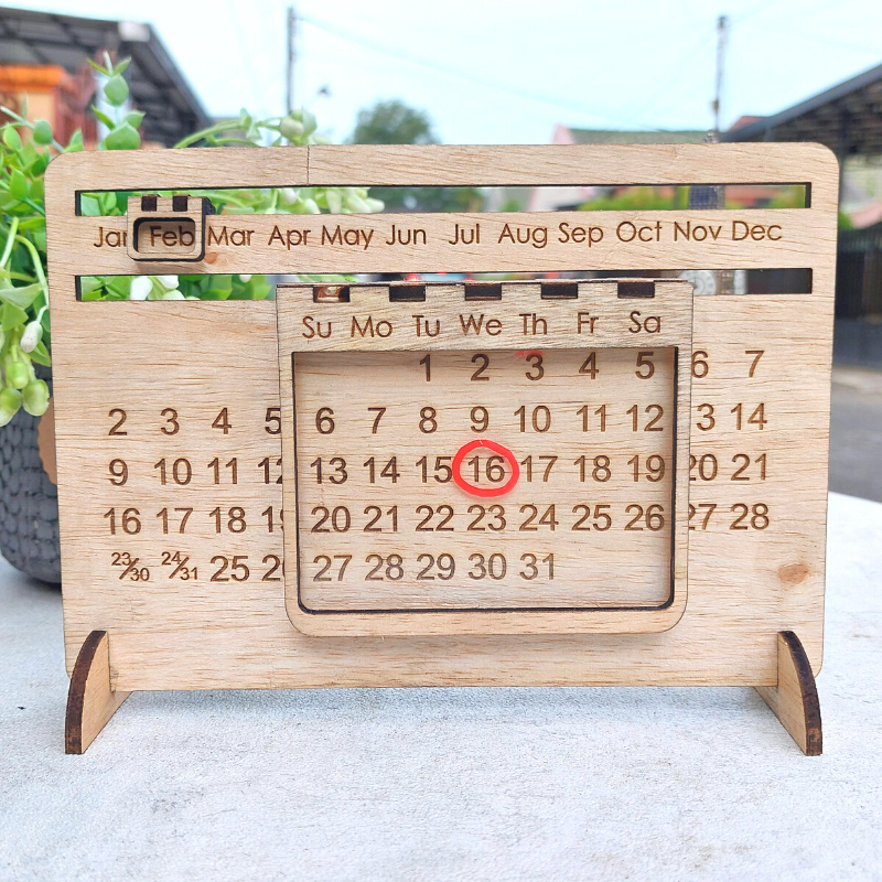 Jual Kalender Kayu Sepanjang Masa BERGARANSI- GRATIS Spidol Hapus ...