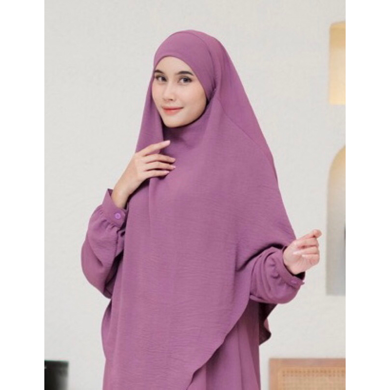 Jual French Khimar Syari Crinkle Airflow Premium Hijab Instan Syar'i Jumbo | Jilbab French ...