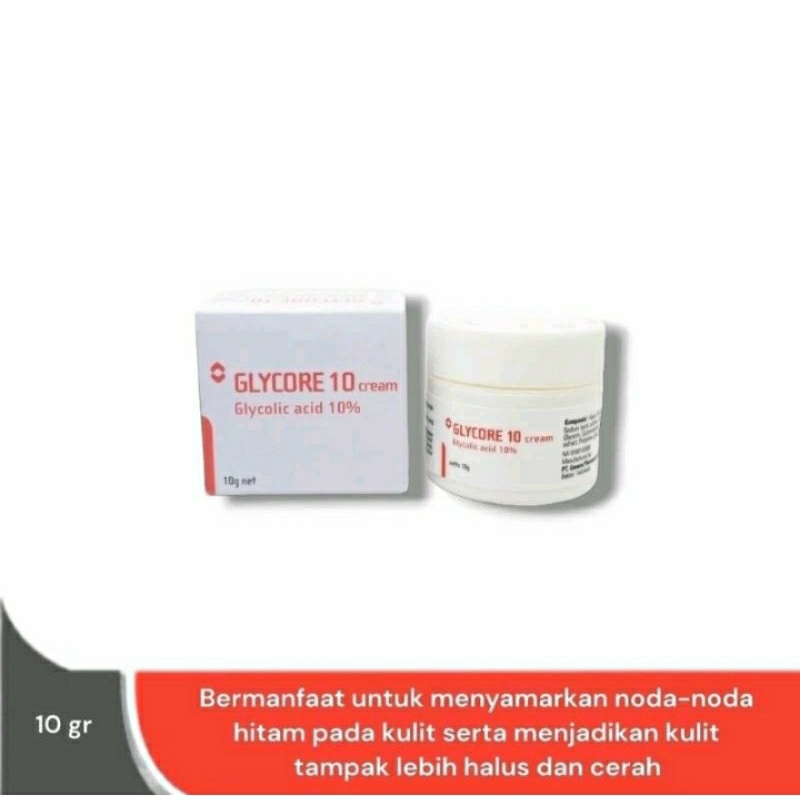 Jual GLYCORE CREAM 10 GR / GLYCOLIC ACID 10% / KRIM MENCERAHKAN KULIT ...