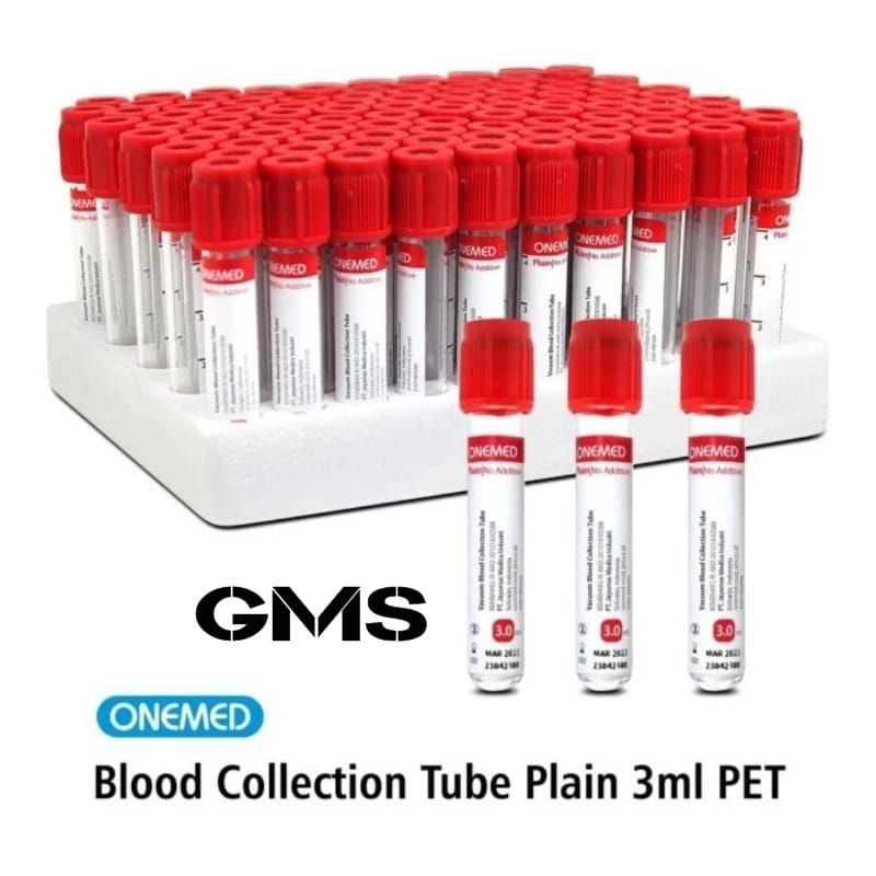 Jual ONEHEALTH TABUNG DARAH PLAIN 3ML isi 100 Pcs Vacuum Blood ...