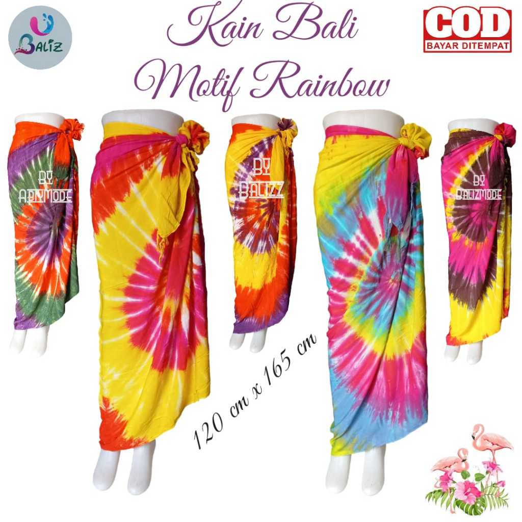 Jual Kain Bali Pantai - Kain Bali Motif Rainbow Standar - Sarung Pantai ...