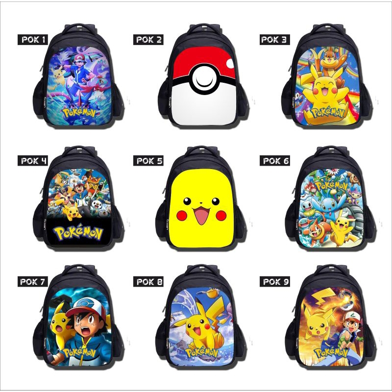 Jual TAS RANSEL ANAK SEKOLAH KARAKTER POKEMON FREE CETAK NAMA DAN PHOTO ...