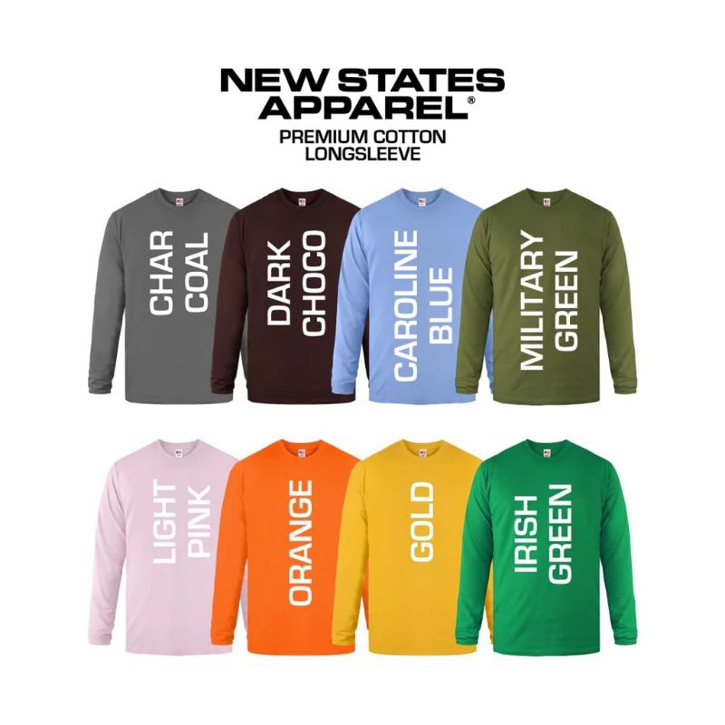 Jual Vol. 2 (S-XL) Kaos Polos New States Apparel Lengan Panjang Premium ...