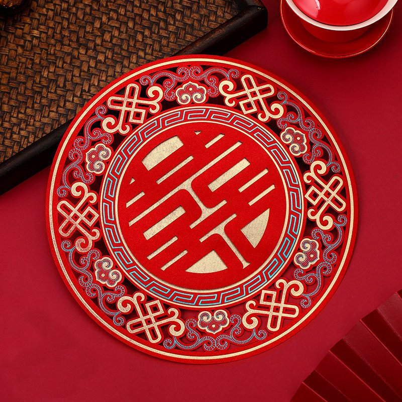 Jual [ISI 2 PCS 35 CM] ORNAMEN GLITTER EMBOSS Tempelan Hiasan Dinding dan Pintu Shuang Xi ...