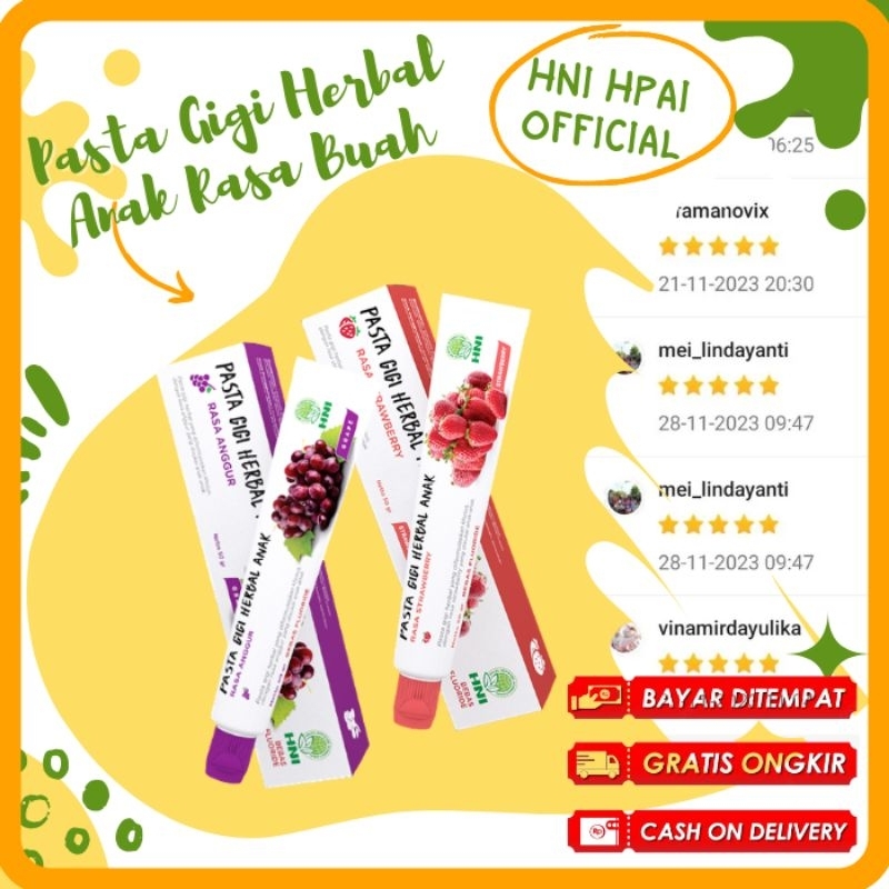 Jual Pasta Gigi Herbal pgh odol anak rasa stroberi anggur sensitif ...