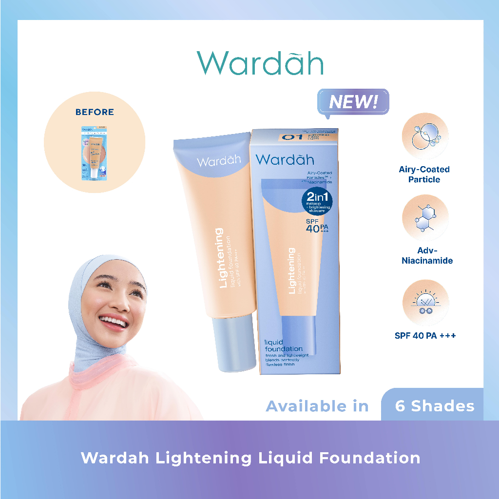 Jual WARDAH Lightening Liquid Foundation 6ml - light beige | Shopee ...