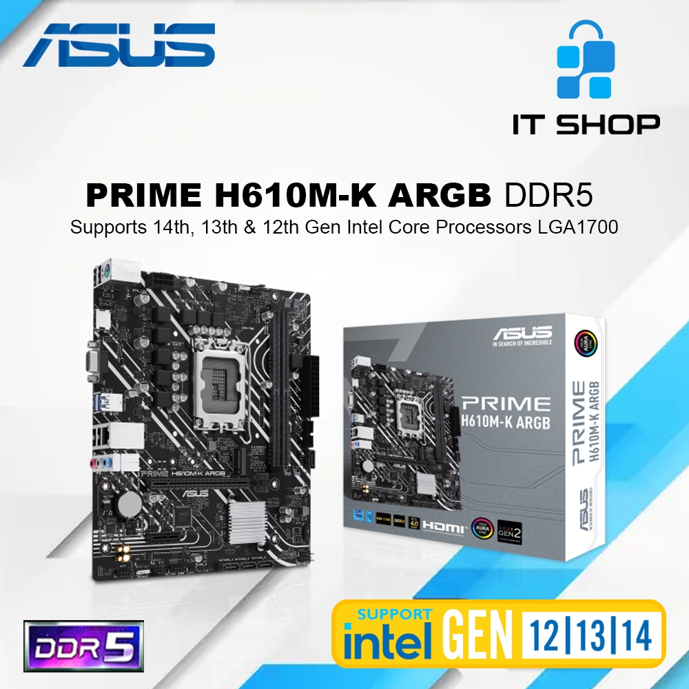 Jual Motherboard Asus PRIME H610M-K ARGB DDR5 - LGA 1700 - Gen 12 - Gen 13 - Gen 14 | Shopee ...