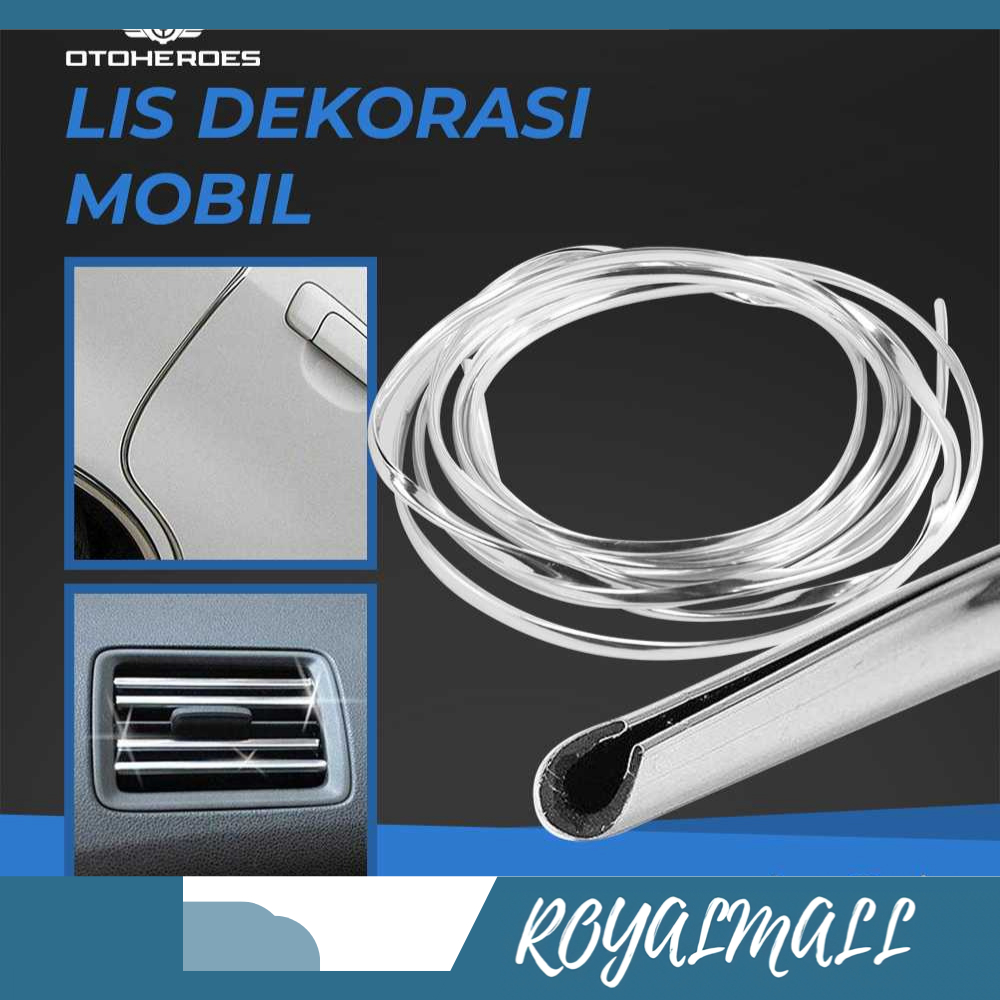Jual Lis Dekorasi Interior Mobil Moulding Chrome Trim Strip 4 M / Lis ...