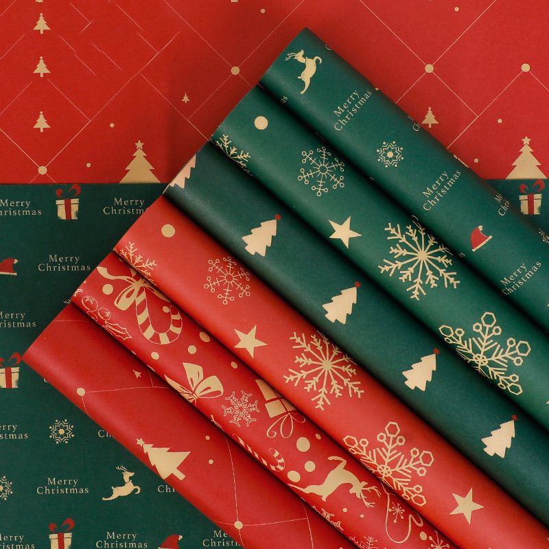 Jual [5 Lembar] Kertas Kado Natal Christmas Kraft Wrapping Paper Gift ...