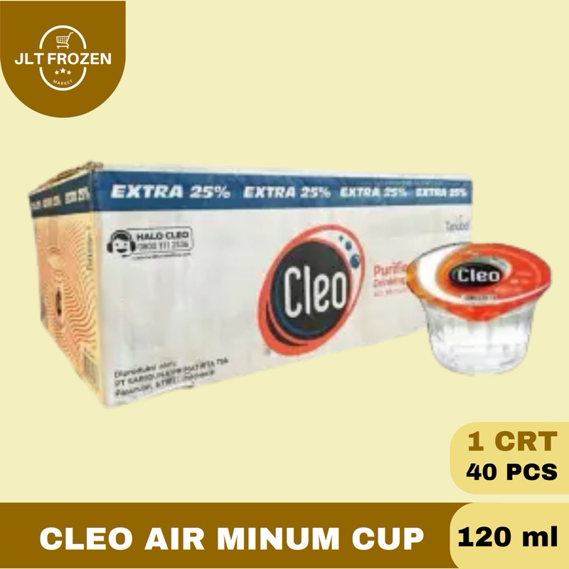 Jual Cleo Air Mineral Cup / Air Minum Kemasan Gelas / Air Putih Gelas 1 CARTON - 120ml x 40pcs ...