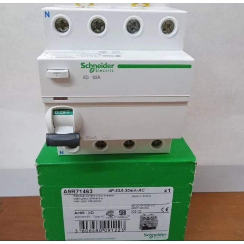 Jual ELCB RCCB IID SCHNEIDER 4P 63A 4P 30MA/300MA | Shopee Indonesia