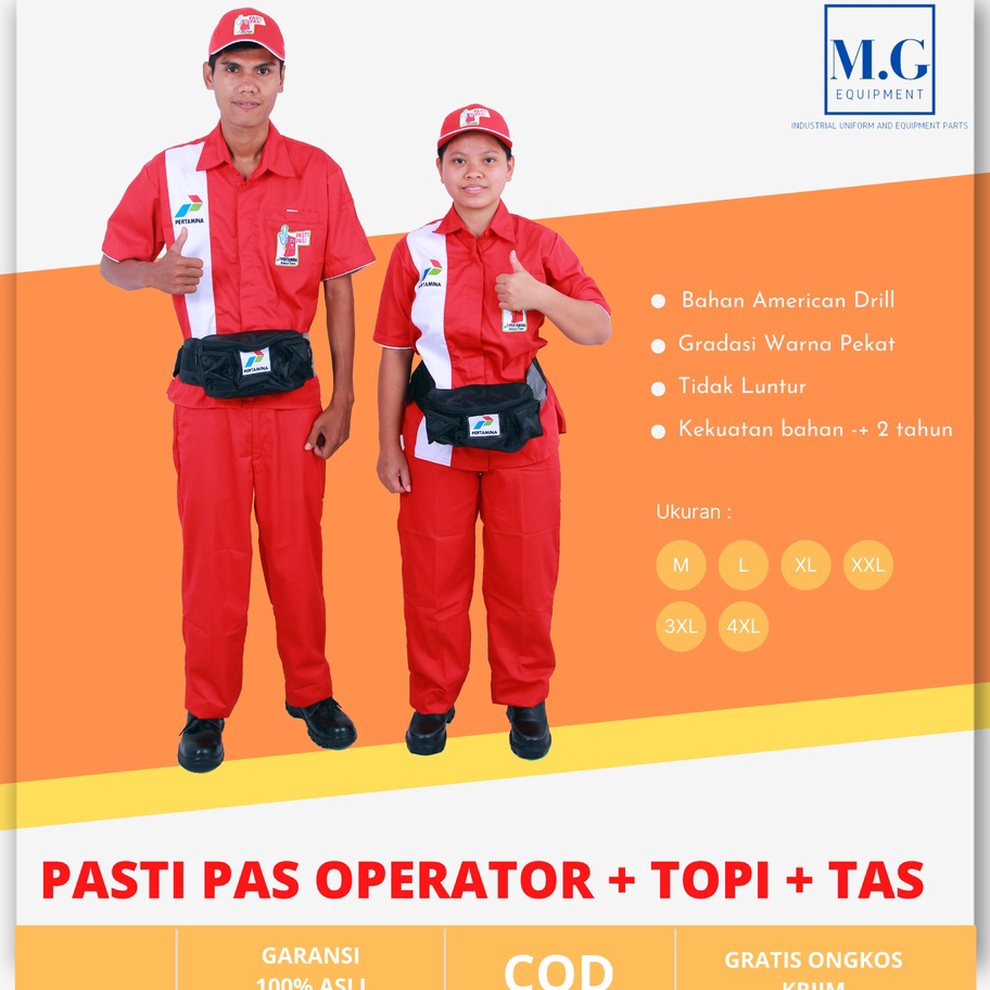 Jual MODEL ZRW300 Seragam Spbu Operator Pengawas Ob Teknisi Pertamina Pasti Pas + Topi + Tas ...