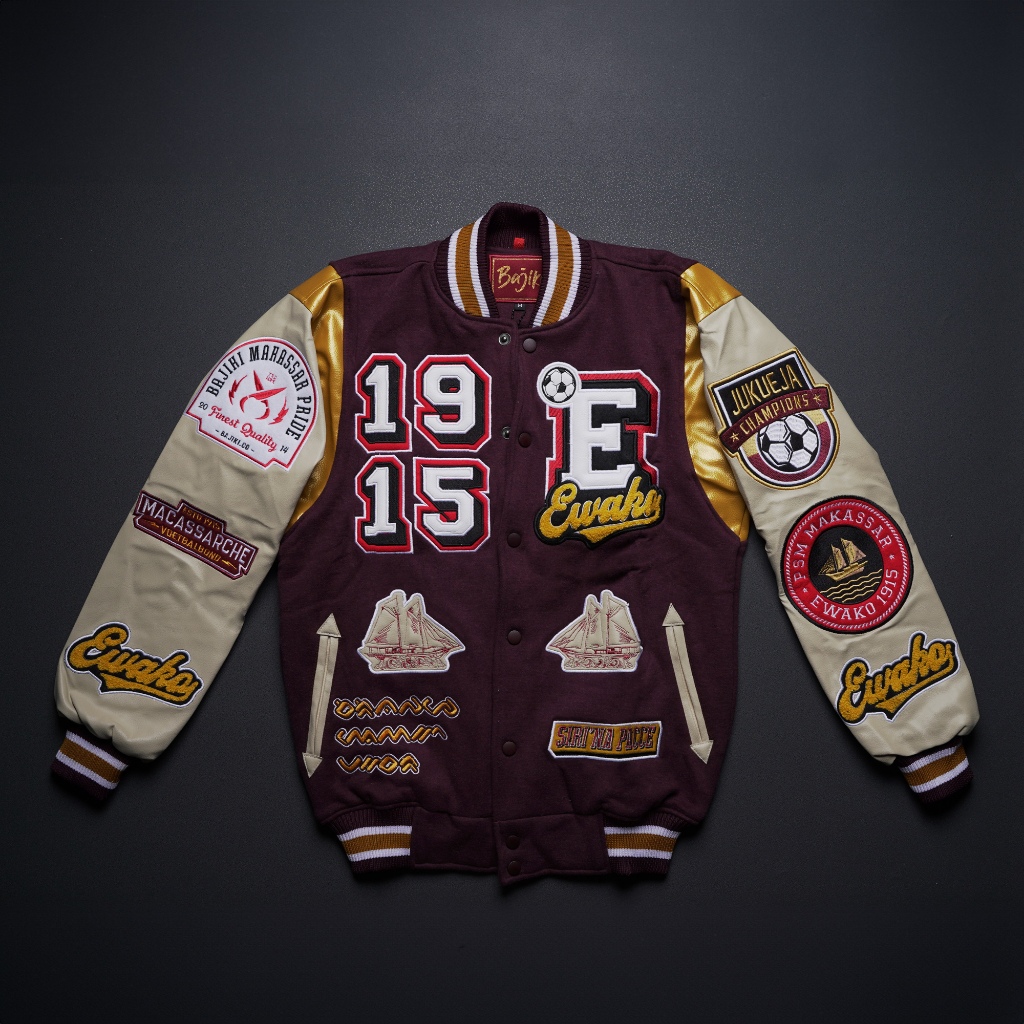 Jual Exclusive Jacket Varsity Ewako PSM Makassar Full Embroidery ...