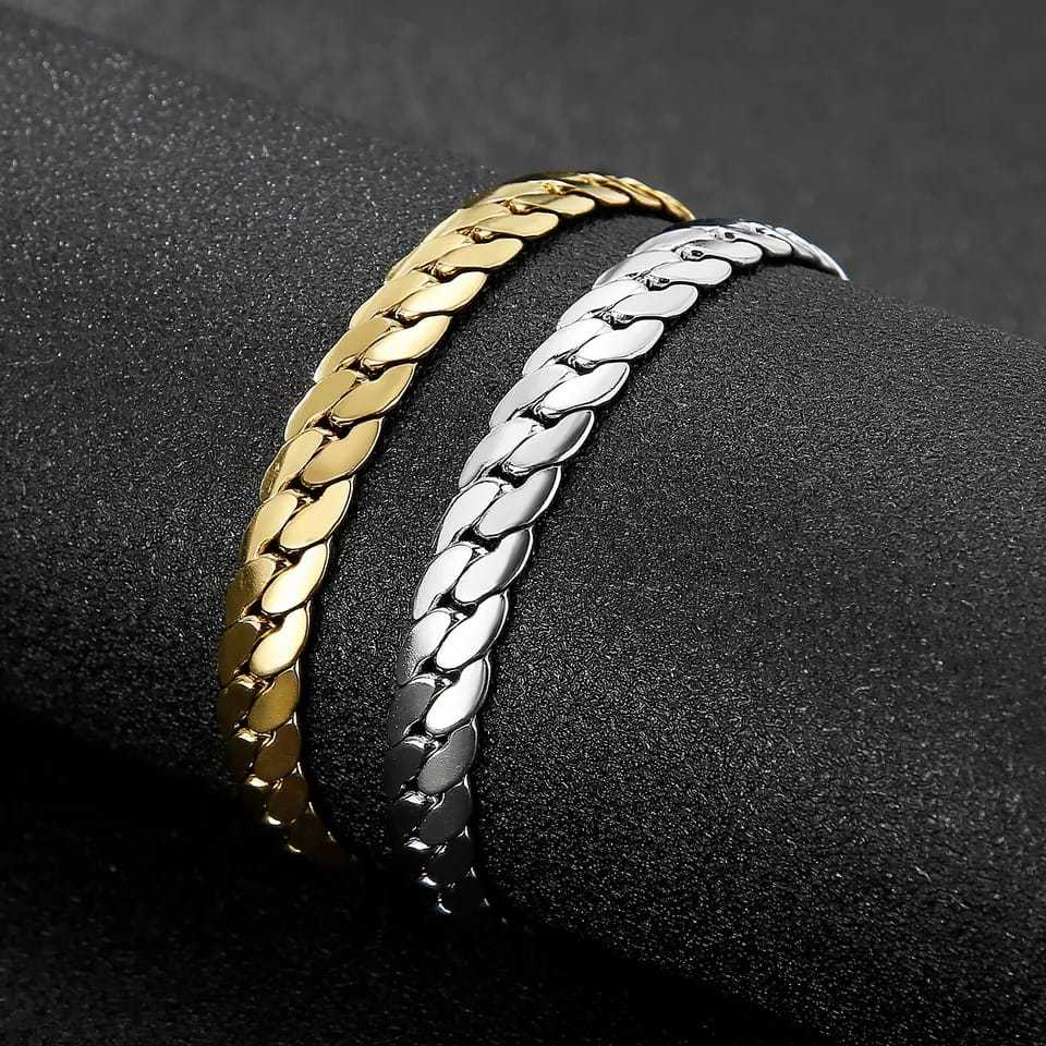 Jual GELANG TITANIUM MODEL PUNK GELANG RANTAI MODEL SISIK ULAR BAHAN ...