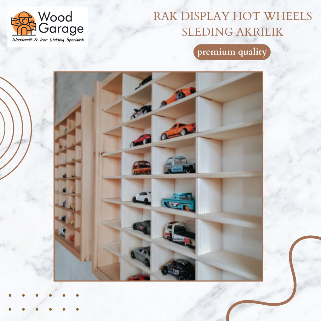 Jual Rak display hot wheels sleding akrilik kayu jati belanda natural ...