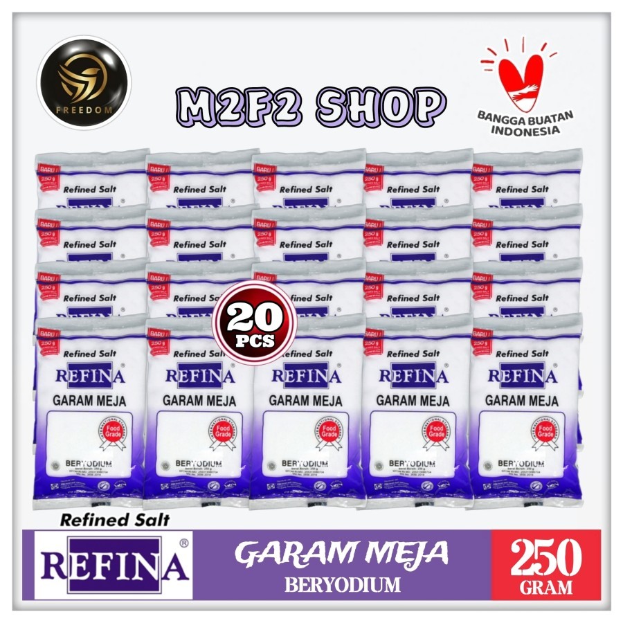Jual Refina Salt Garam Meja Beryodium Bersih Putih Halus - 250 gr ...