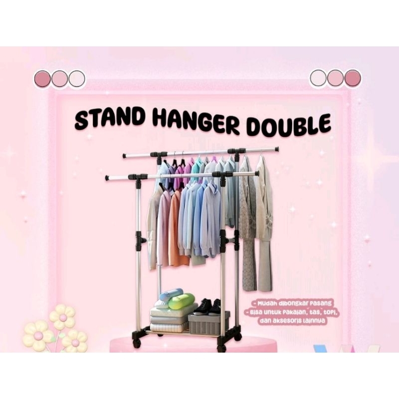 Jual stand hanger double ada roda | Shopee Indonesia
