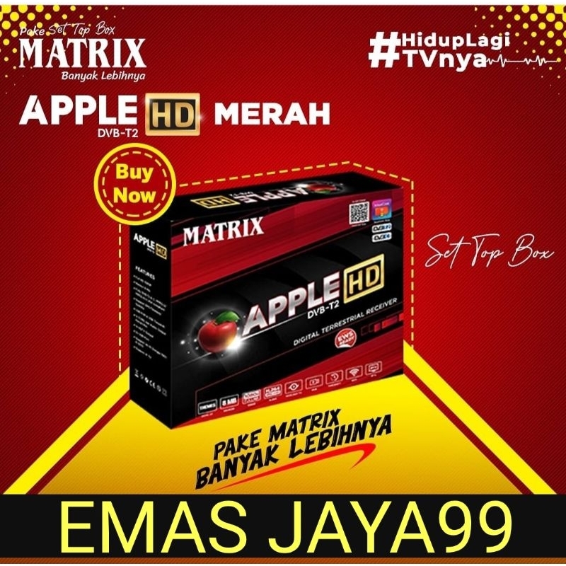 Jual Set Top Box Matrix Apple Merah DvB T2 | Shopee Indonesia