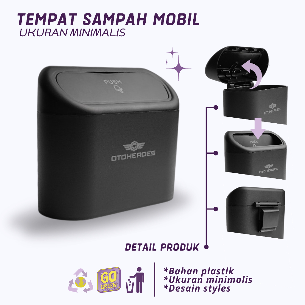 Jual Tempat Sampah Mobil Serbaguna Otoheroes Trash Bin Car Ukuran ...