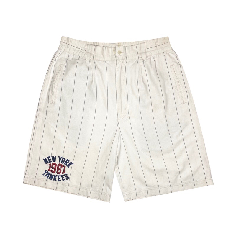 Jual NY YANKEES WHITE BLUE LINE PATTERN JORTS (REWORK) | Shopee Indonesia