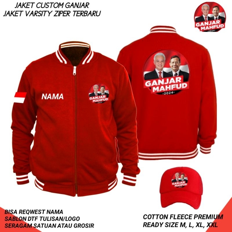 Jual Jaket Varsity GANJAR MAHFUD - Jaket Capres Cawapres 2024 Bonus ... Jual Jaket Varsity GANJAR MAHFUD - Jaket Capres Cawapres 2024 Bonus ...