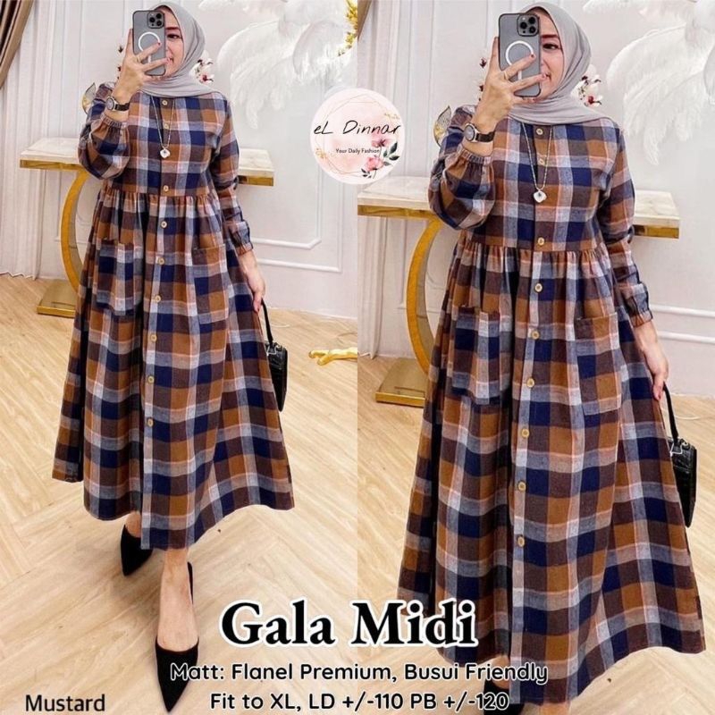 Jual GAMIS TERBARU GALA MIDI DRESS FANELKOTAK COD(BAYAR DI TEMPAT) | Shopee Indonesia