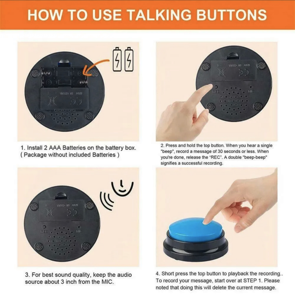Jual TALKING BUTTON Recordable Tombol Pet Rekam Suara Mainan Edukasi ...