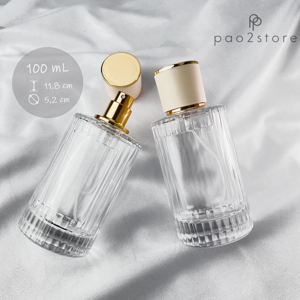 Jual [KODE TBQ07] Botol Parfum 100ml Spray Kaca Tebal Salur / Garis Isi ...